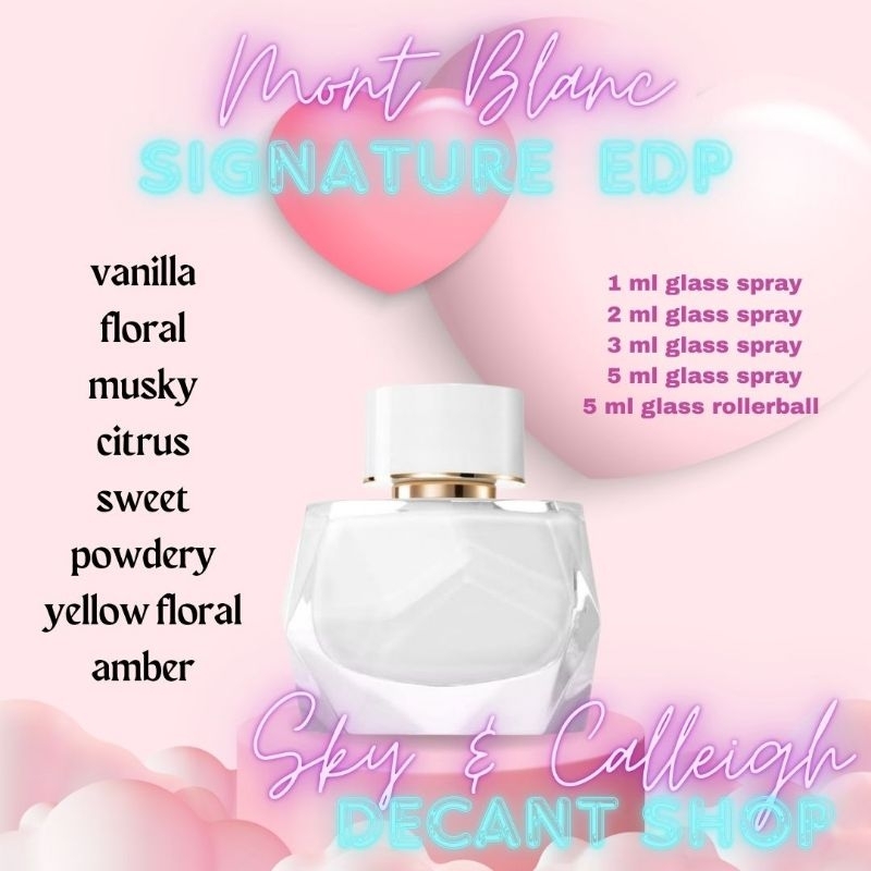 Sample Bottles Authentic Perfume Collection Montblanc Signature EDP 1 ...