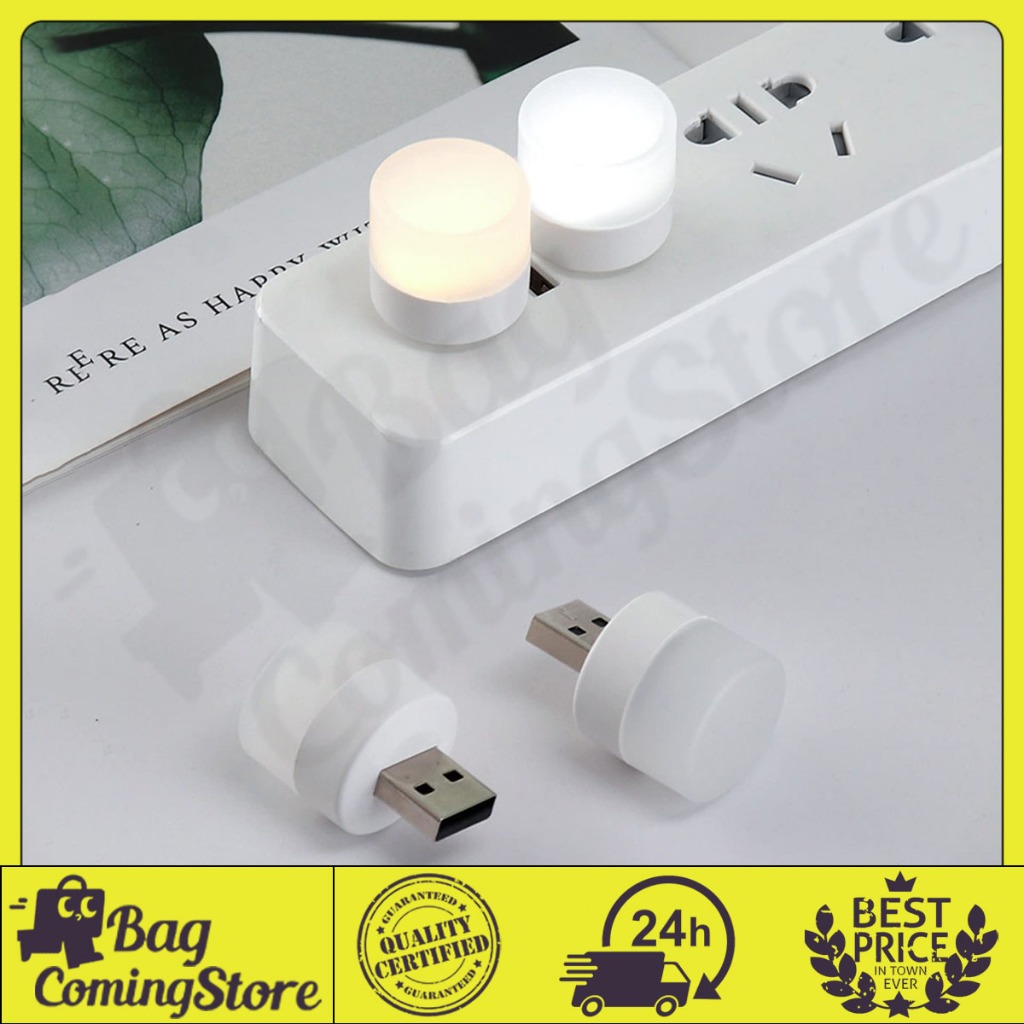 USB Night Light LED Mini Light Bulb Plug in Night Light Warm White USB ...