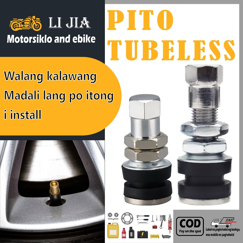 Harmony Motorcycle Stainless Pito for Tubeless / Tire Valve (HEAVY DUTY ...