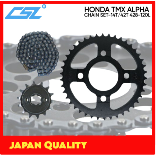 CSL BLACK STEEL KING Chain and Sprocket Set for TMX 125 Alpha 14T/42T ...