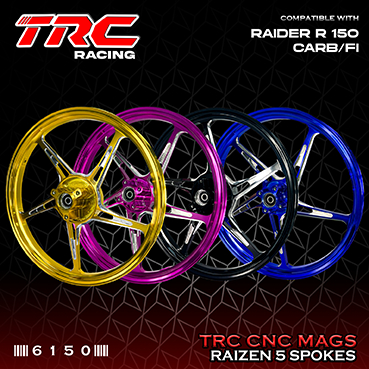 TRC CNC MAGS RAIZEN 5 SPOKES (1.6 x 1.6 x 17) FOR RAIDER R150 FI/CARB ...