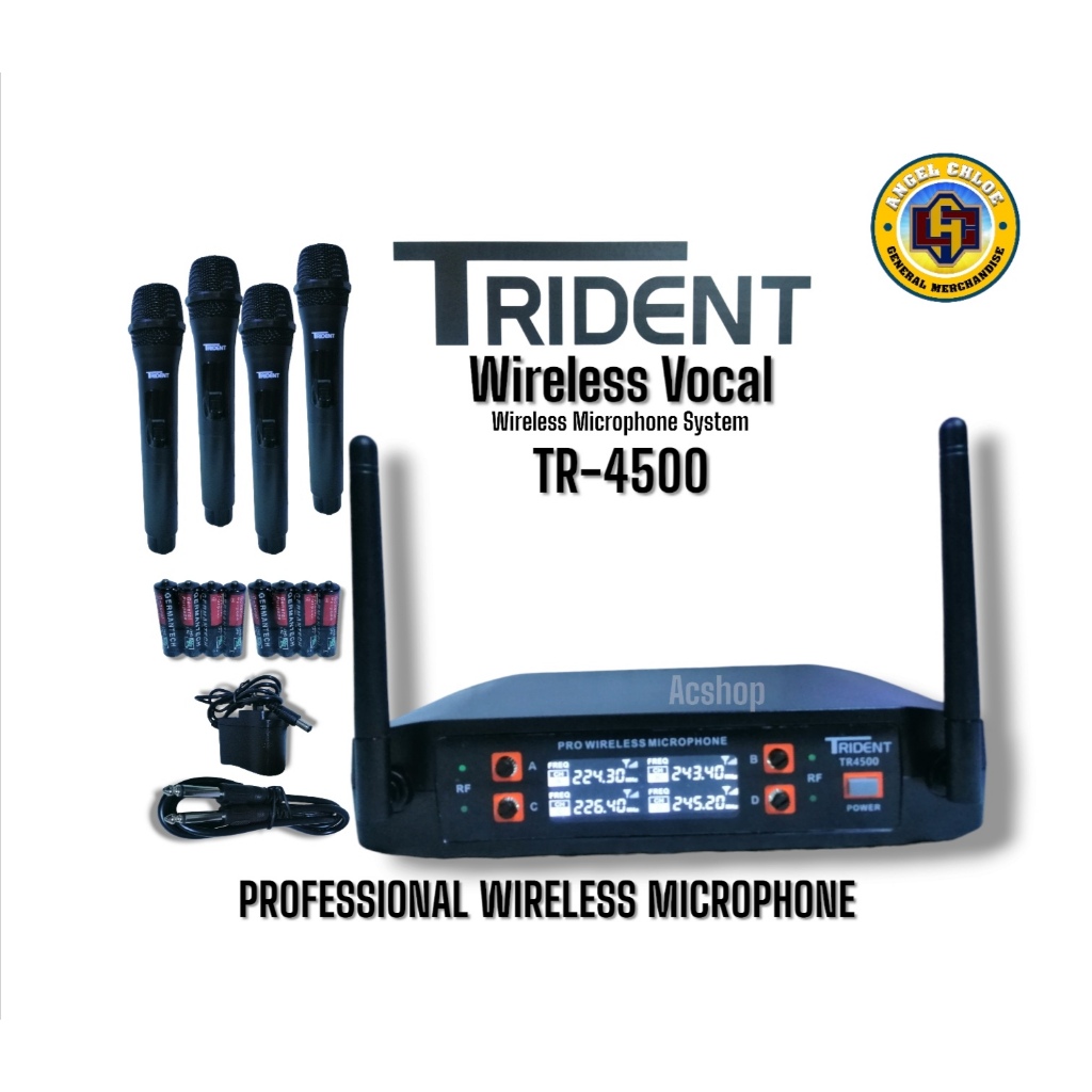 Trident TR-4500 Professional Wireless Microphone [4 pcs][Wireless ...