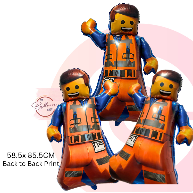 Lego Inspired Legoman Foil Balloons with Logo blocks gamers psp arcade theme parties events ...