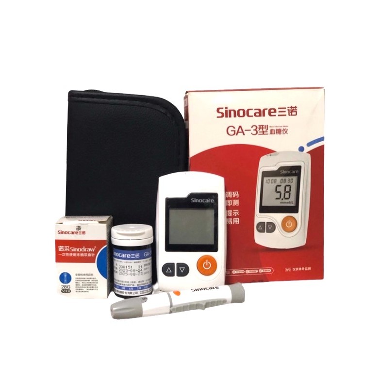 Sinocare Glucometer Kit-Blood Sugar Monitor Set+25 Test Strips+50 ...