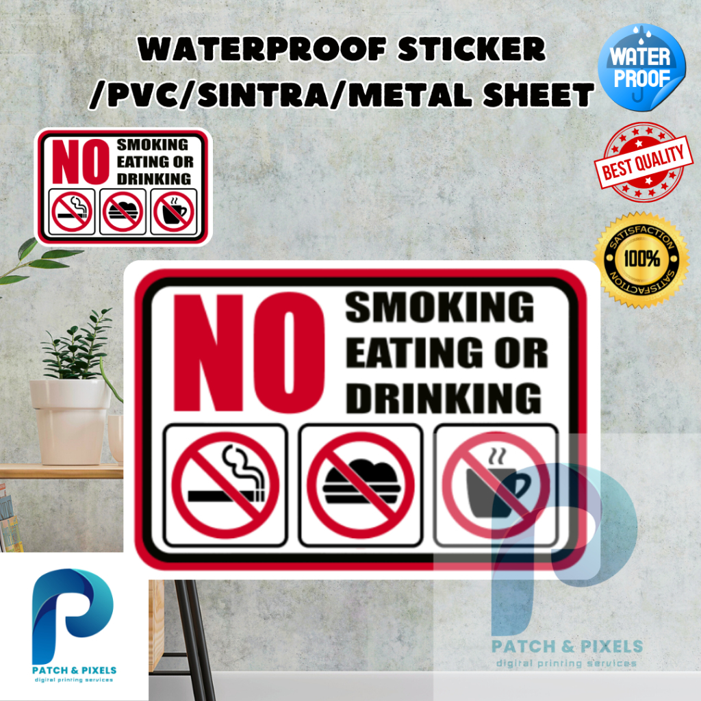 No Food and Drinks Allowed PVC/Sticker Waterproof Fadeproof | Shopee ...