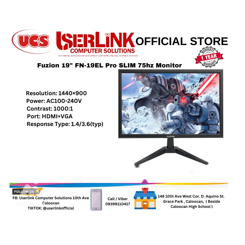 Fuzion 19" FN-19EL Pro SLIM 75hz Monitor | Shopee Philippines