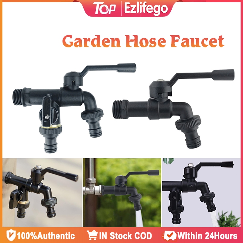 Garden Hose Faucet Irrigation Hose Bibb Double Brass Tap for Garden ...