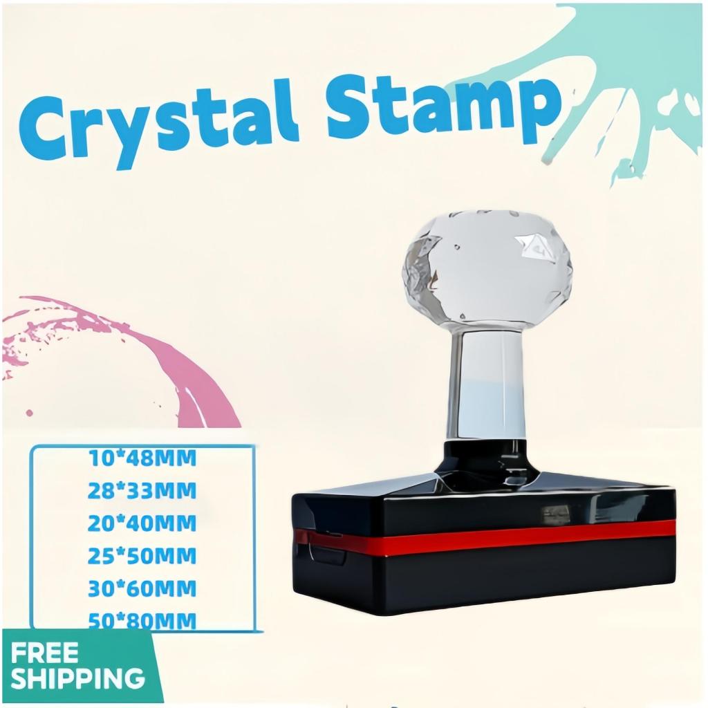 Rectangle Photosensitive Crystal Handle Rubber Stamp Pad and Case for ...