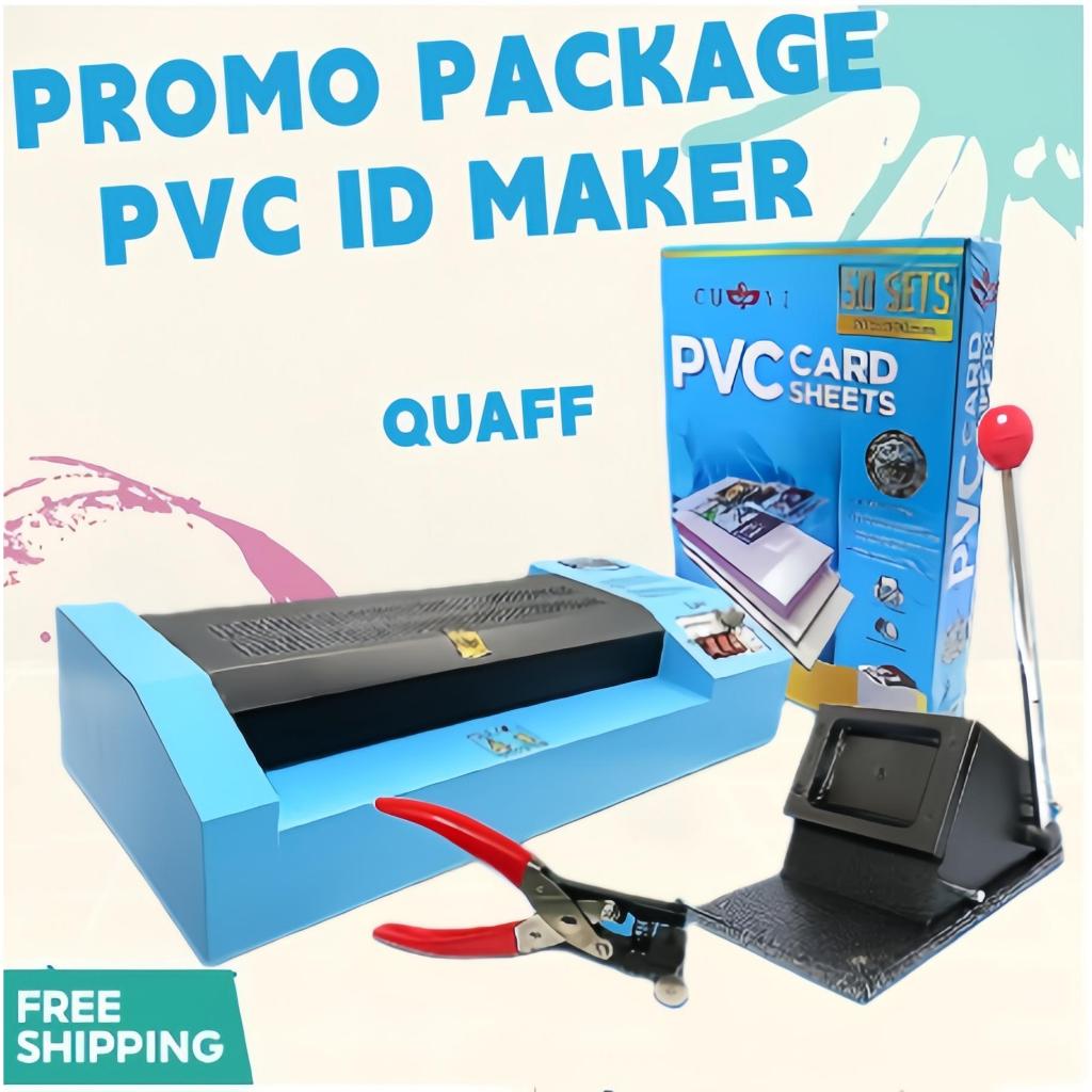 QUAFF PVC ID Maker Package Laminator + PVC Sheets + Oblong Puncher ...