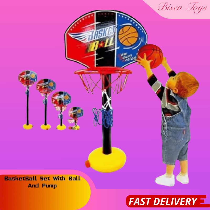 BISEN BasketBall Set With Ball And Pump Basketball Toy Set for Kids ...