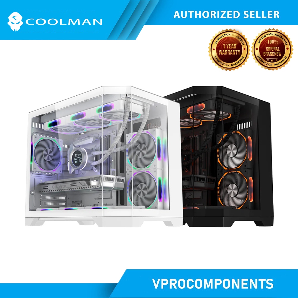 Coolman Computer PC Case Spectra ATX Case Tempered Glass (Black | White ...