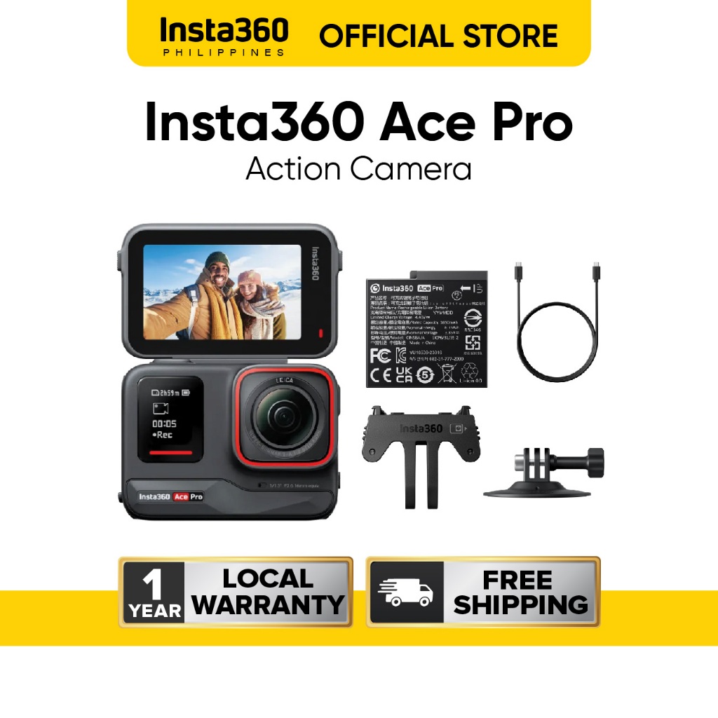 Insta360 Ace Pro Waterproof Action Camera Co-Engineered with Leica, 4K120fps Active HDR Video ...