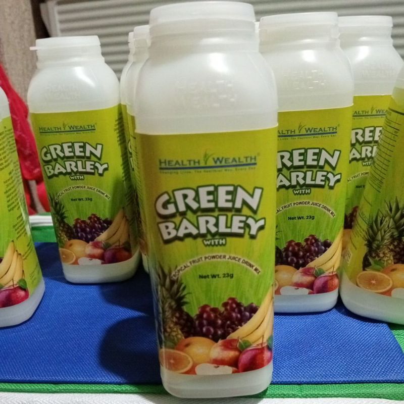 HW Green Barley juice drink mix tropical fruits flavor sweetened with ...
