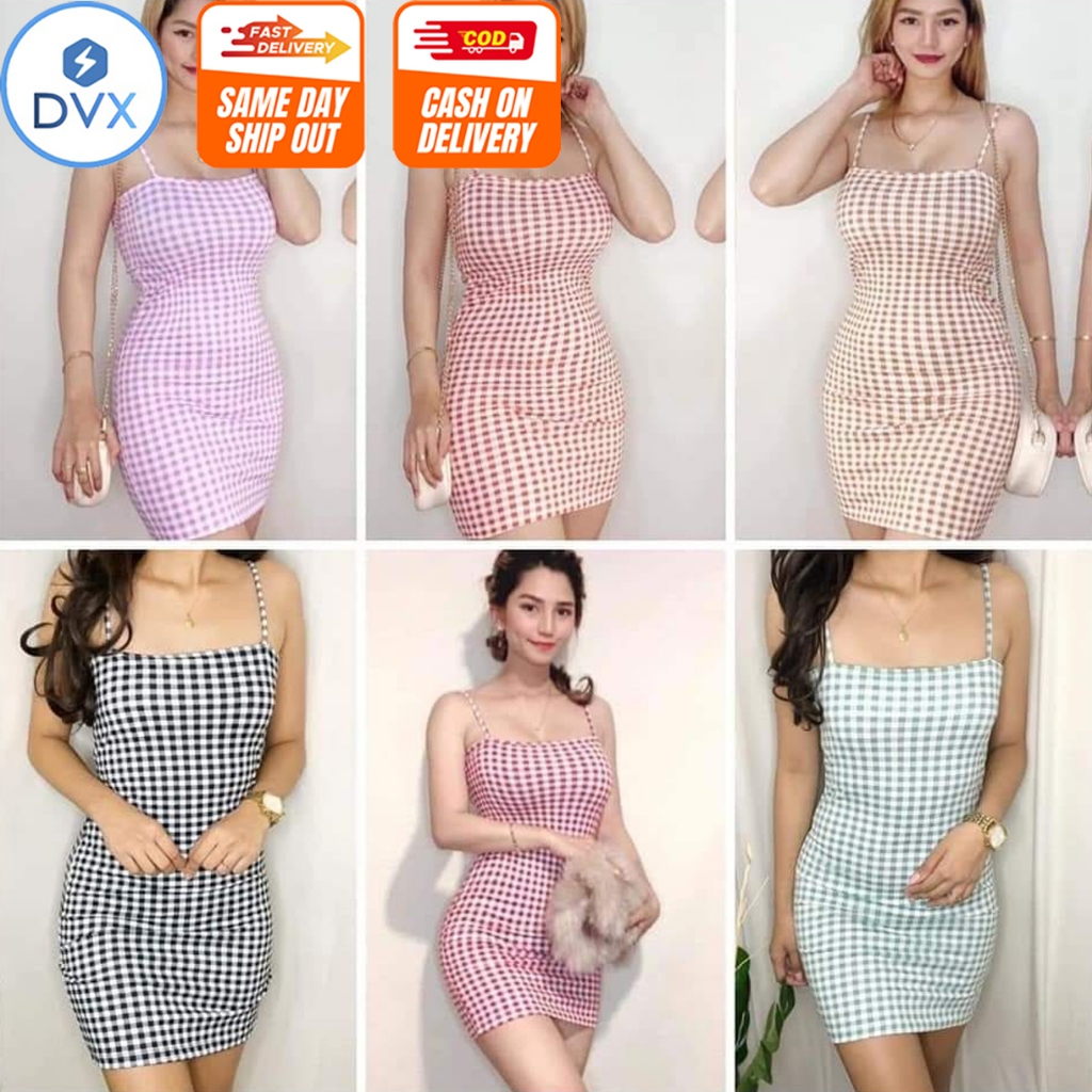 COD DVX #5585 Fashion Trendy Korean Sando Sleeveless Mini Dress Bodycon ...