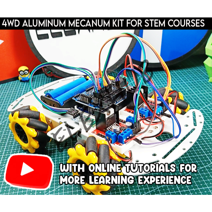 4WD MECANUM KIT Aluminum Chassis with Bluetooth | Shopee Philippines