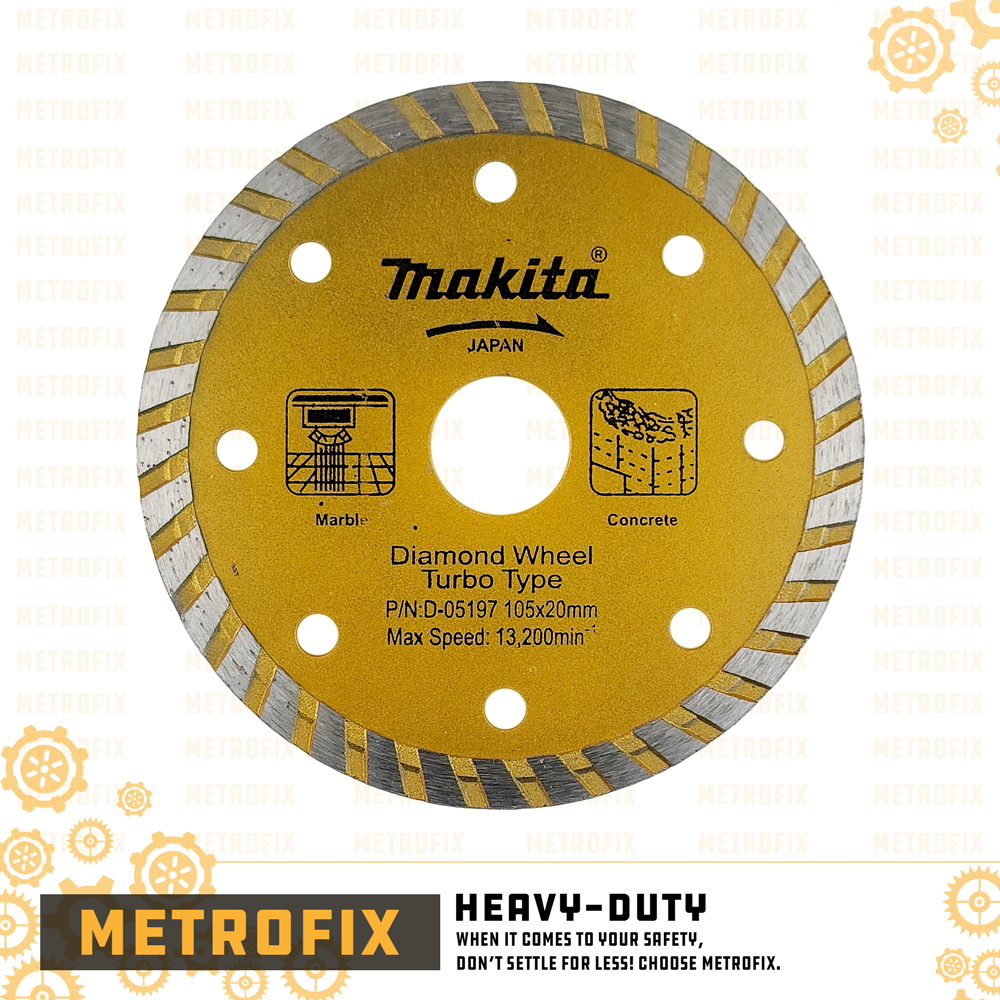 Makita Diamond Cutting Disc 4 Turbo Rim for Tiles and Concrete - Japan Made | Shopee Philippines
