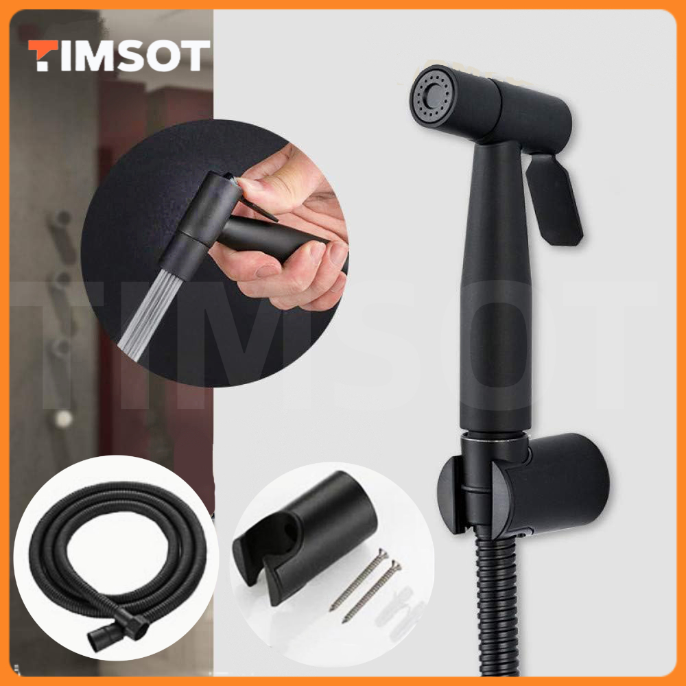 TIMSOT Handheld Bidet Sprayer Set 304 Stainless Press Type Shower Water ...