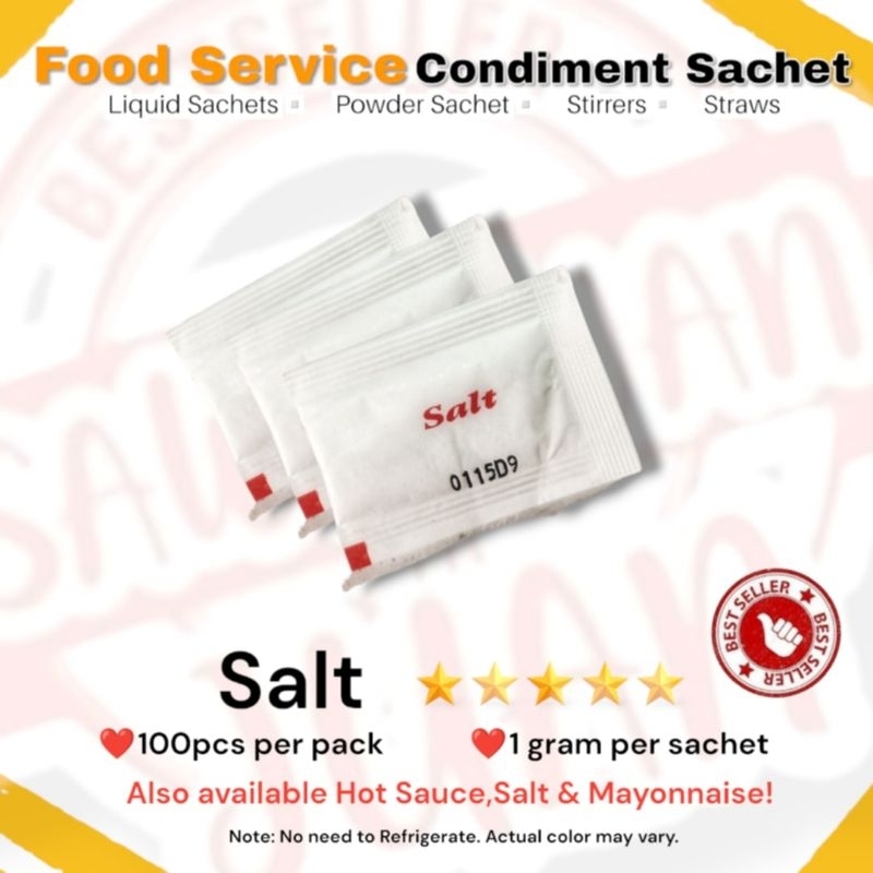 Salt Sachet 1gram x 100pcs per pack | Shopee Philippines