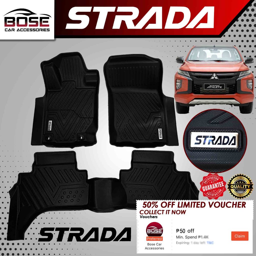 TPE / 5D / 5D Diamond Deep Dish Matting for Mitsubishi Strada 2014 - 2023 Model OEM High Quality ...