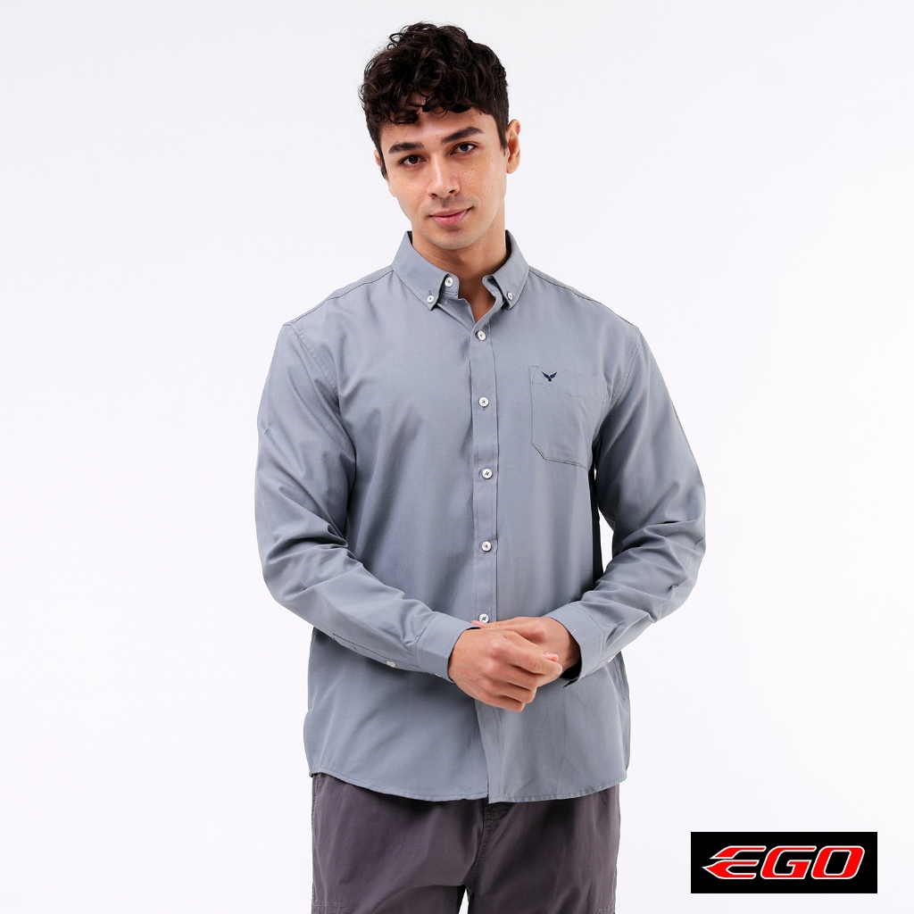 Ego Woven Oxford Polo Long Sleeves EMT04-0806 | Shopee Philippines