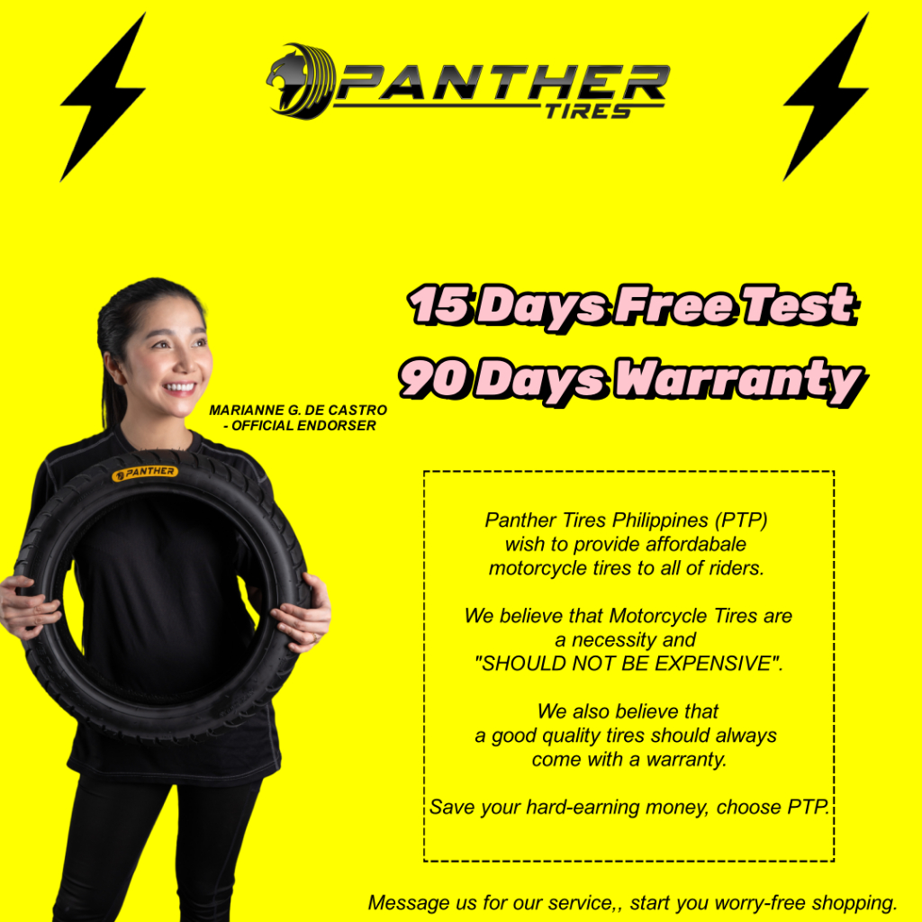 [90 DAYS WARRANTY] [Free Sealant & Pito] Panther Motorcycle Tires 14 ...