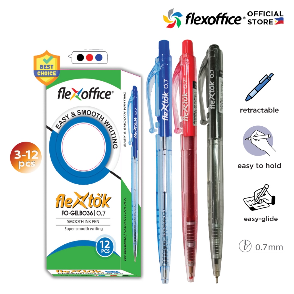 FlexOffice FlexTok Gel Pen Bestseller 0.7 - 3pcs/6pcs/12pcs - 3color ...