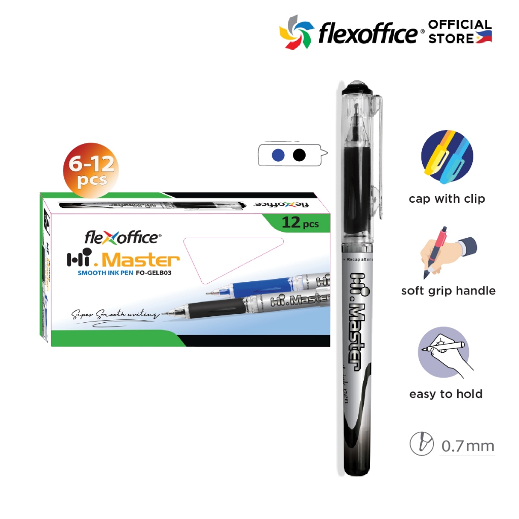 FlexOffice Hi Master GelPen 0.7mm - 6pcs/box12pcs - Smooth Ink Pen - 2 ...