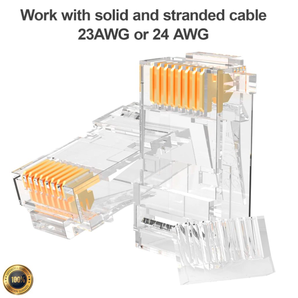 CAT6 FTP RJ45 Passthrough/Pass through Unshielded and shielded Modular ...