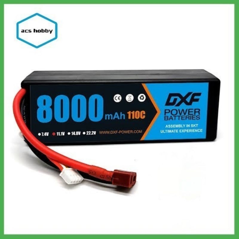DXF Power 3S 8000mAh 110C High Performance Hardcase Lipo Battery ...