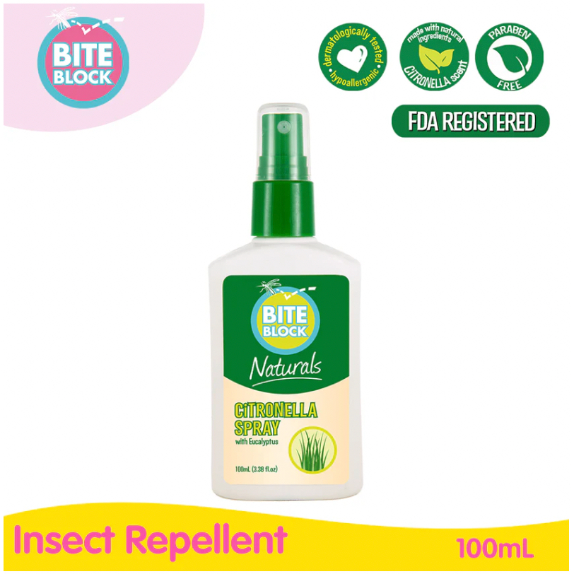 Bite Block Naturals Insect Repellent Citronella Spray 100mL. DEET-free ...