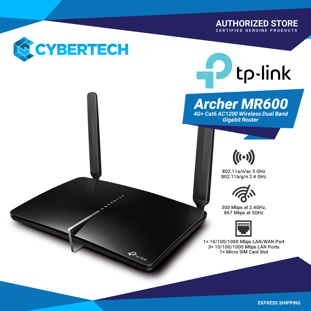 TP-Link Archer MR600 4G+ Cat6 Ac1200 Wireless Dual Band Gigabit Router ...