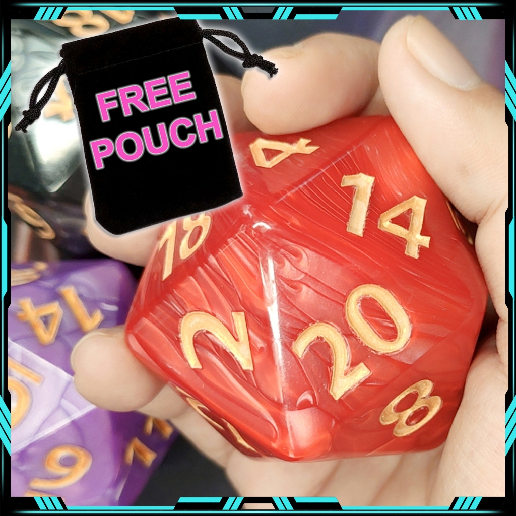 Extra Big Jumbo 55mm D20 Polyhedral Dice Set for Dungeons and Dragons ...