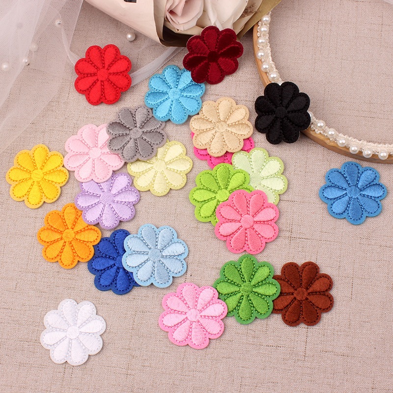 4cm Flower Shape Embroidery clothes patch stickers Iron patches clothes ...