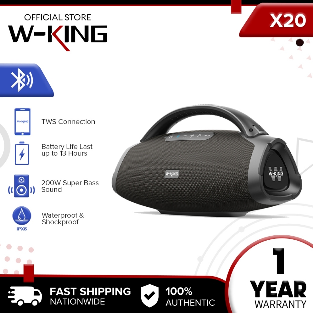 W-KING X20 Powerful 200W Super Bass IPX6 Waterproof Outdoor boombox ...