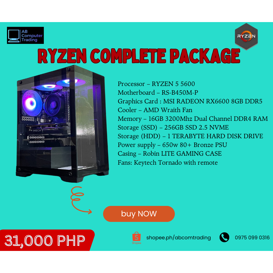 RYZEN COMPLETE PACKAGE!! - RYZEN 5 5600 | Shopee Philippines