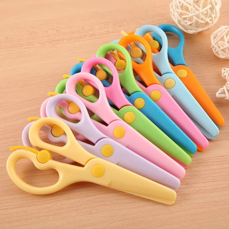 Plastic Safety Scissor Round-headed Student Kid Craft DIY | Shopee ...