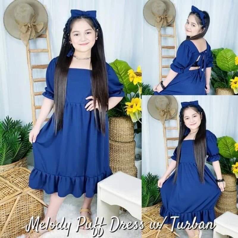 NEW DESIGN COD MELODY PLAIN COLOR DRESS RUFFLES 8-12 YRS OLD MAXI ...