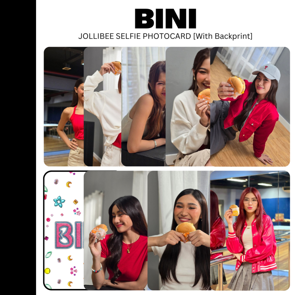 BINI Jollibee Selfie Fanmade Photocard [With Backprint] | Shopee ...