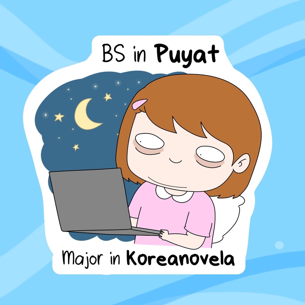 SSKAIT Girl Waterproof funny mood die cut sticker - BS in puyat major ...