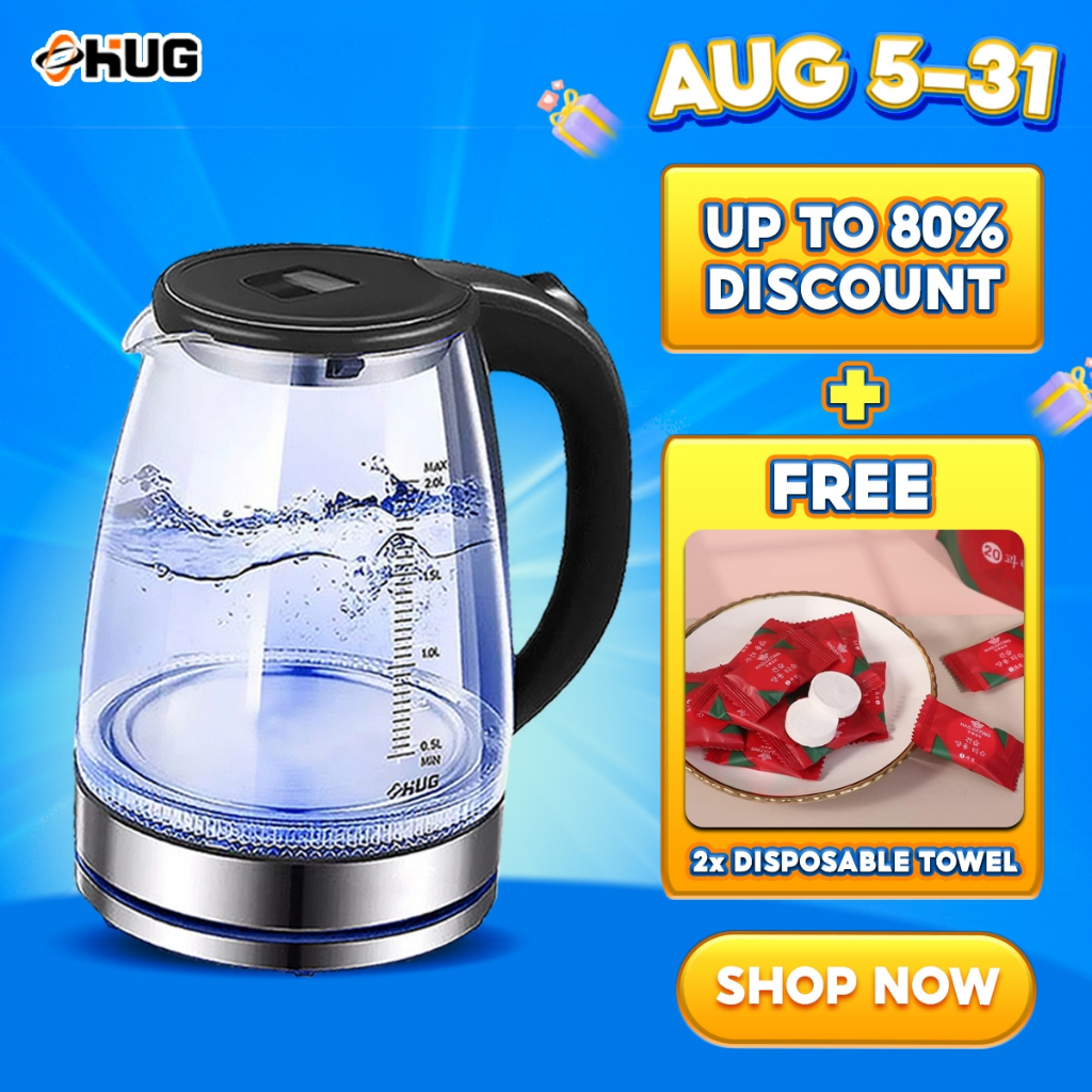 Hug 2 Liters Fast Boiling Electric Glass Kettle EK-20 | Shopee Philippines
