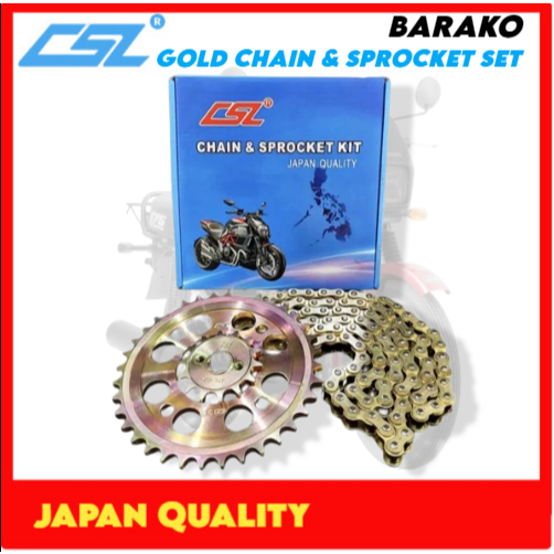 CSL Gold Chain and Sprocket Set for KAWASAKI BARAKO Motorcycle Parts ...