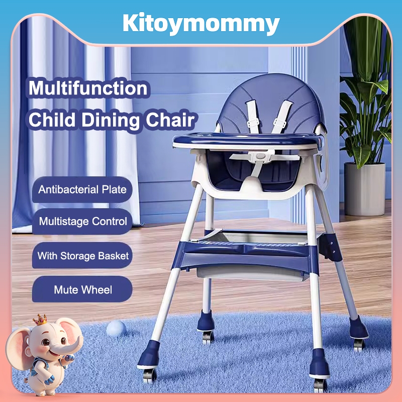 Baby High Chair Foldable Multi-function Baby Dining Chair Adjustable ...