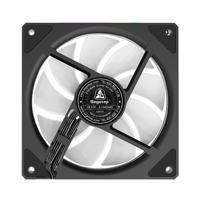 Segotep NR12 ARGB+PWM Lighting Effect Cooling Fans (Black, White ...