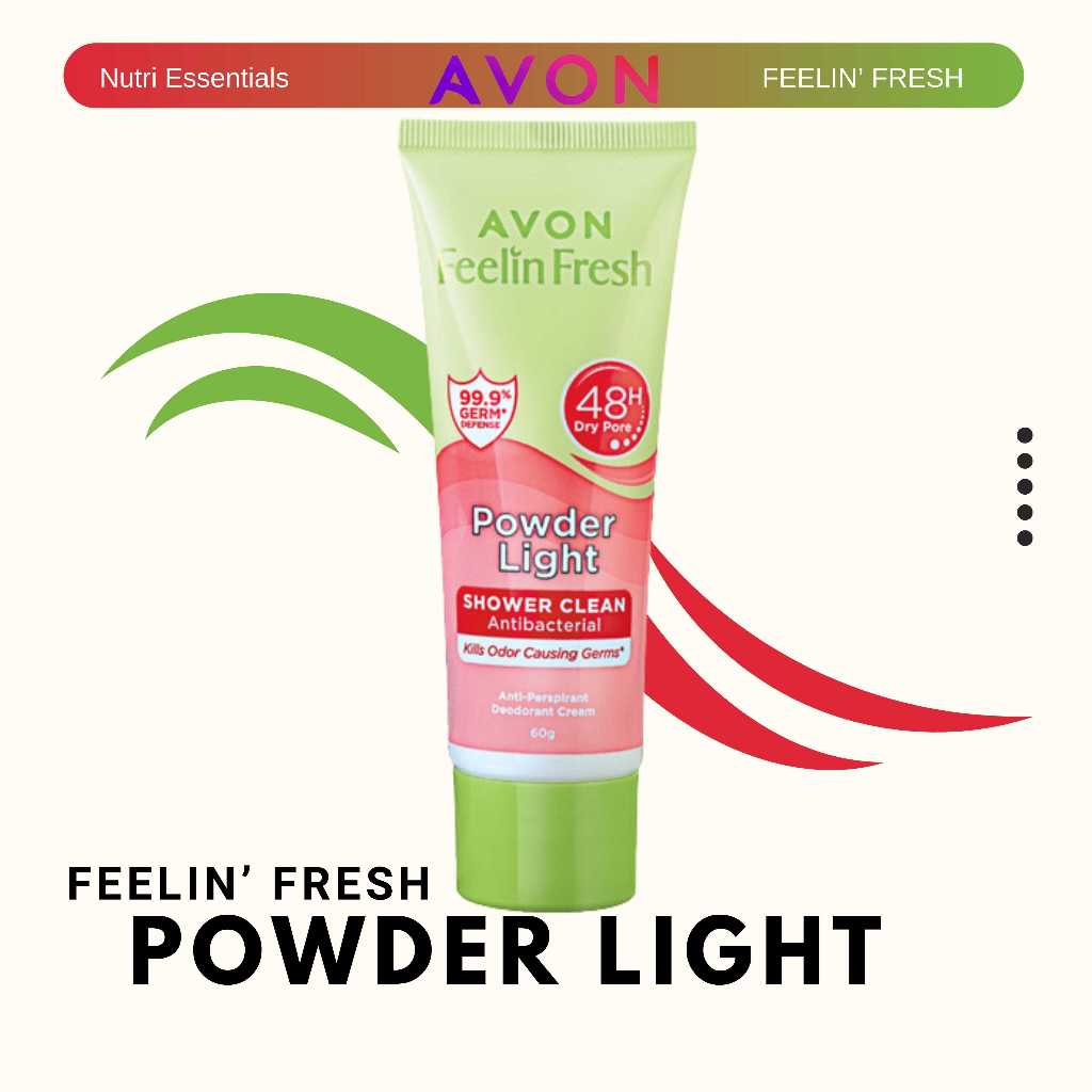 AVON Feelin' Fresh Quelch Powder Light Shower Clean Antibacterial Anti ...