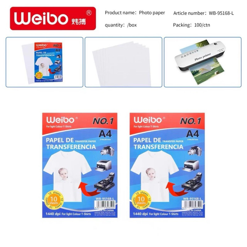 KAP.CAT TRANSFER PAPER FOR T-SHIRT A4 SIZE DARK AND LIGHT | Shopee ...