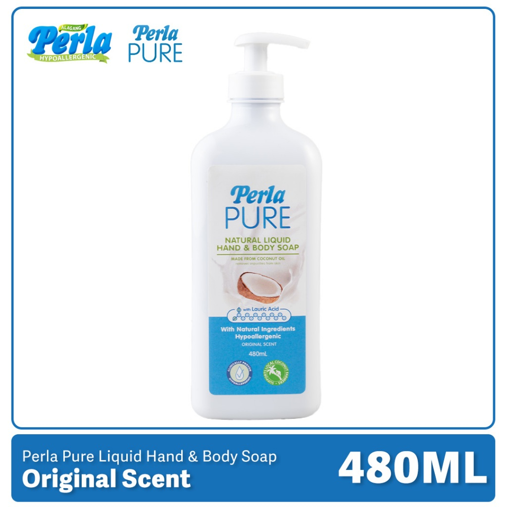 Perla Pure Liquid Hand & Body Soap 480ml | Gentle & Moisturizing ...