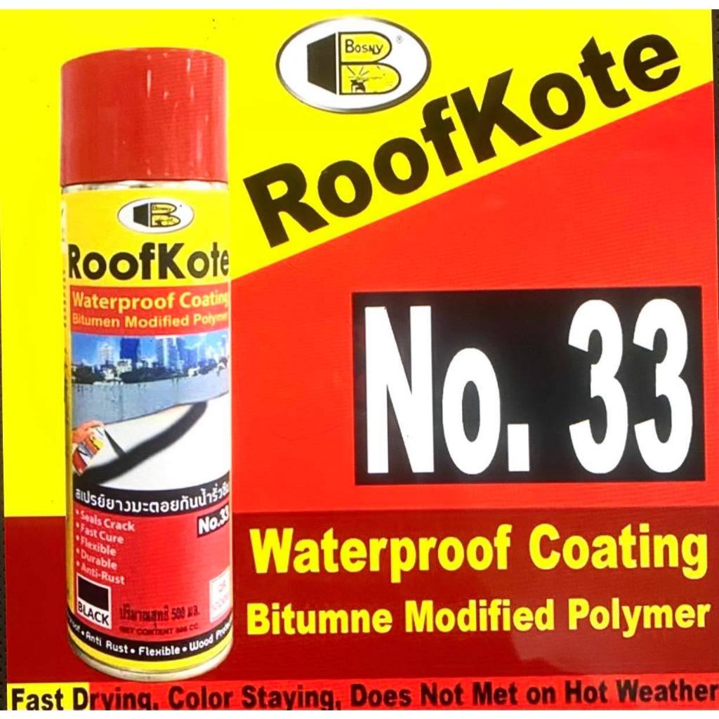 Bosny RoofKote Waterproofing Coating Spray No. 33 ( Black ) ( 400cc ...