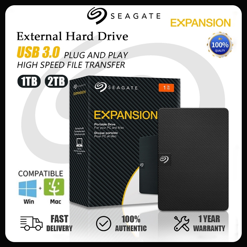 Seagate New Expansion External Hard 2TB/1TB Drive USB 3.0 HDD Enclosure ...