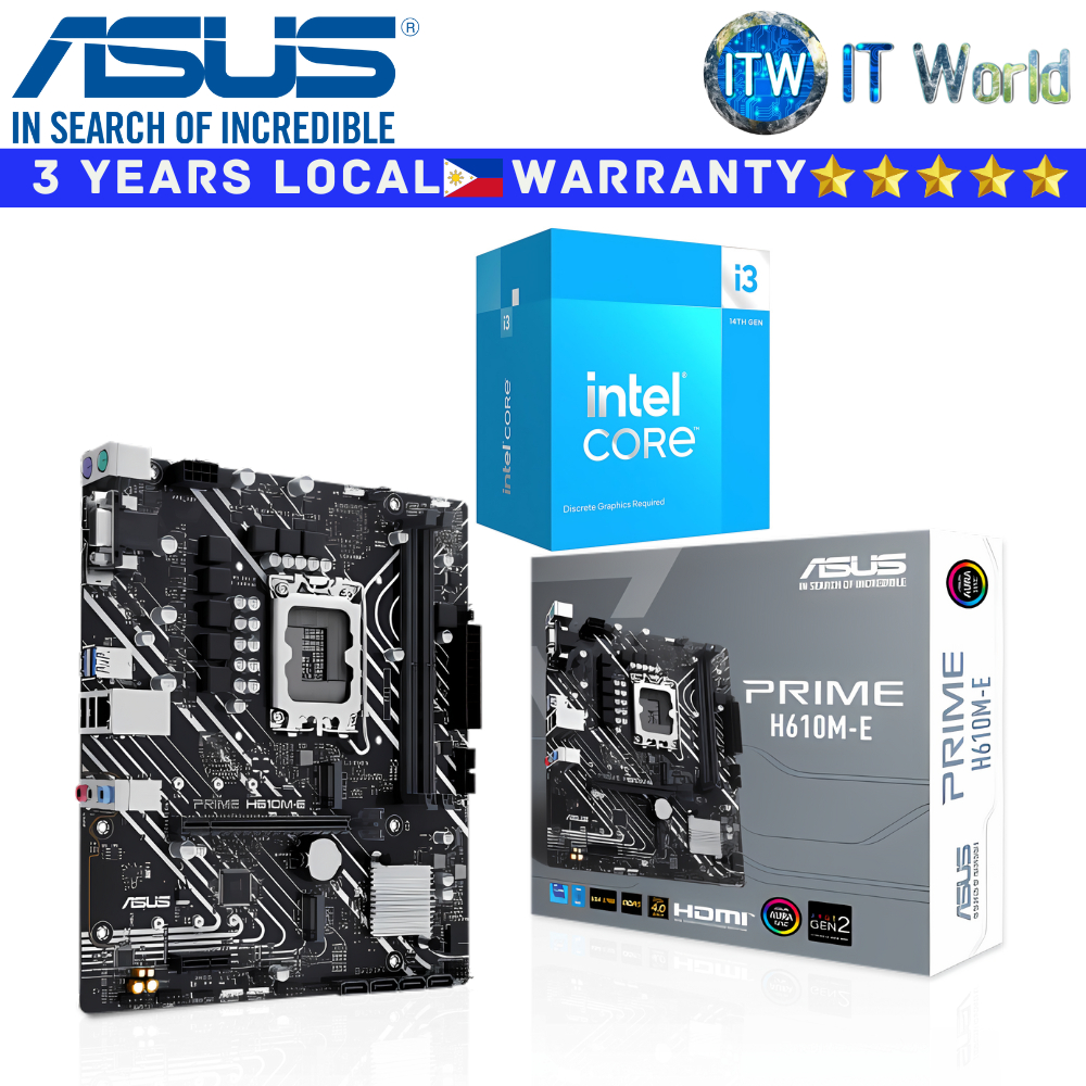 Itw | ASUS Bundle Motherboard Intel Core i3-13100 with Prime H610M-E ...