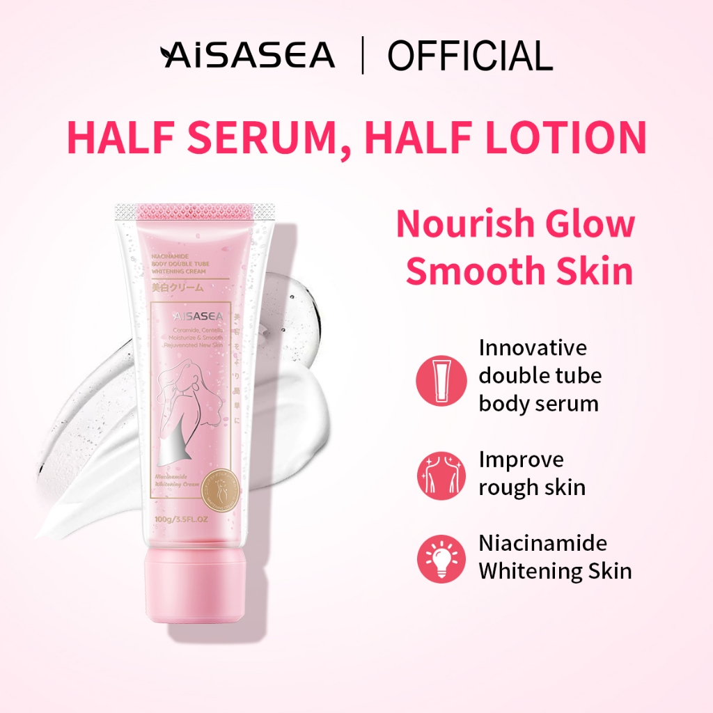 AISASEA Niacinamide Double Tube Whitening Body Lotion 100g | Instant ...